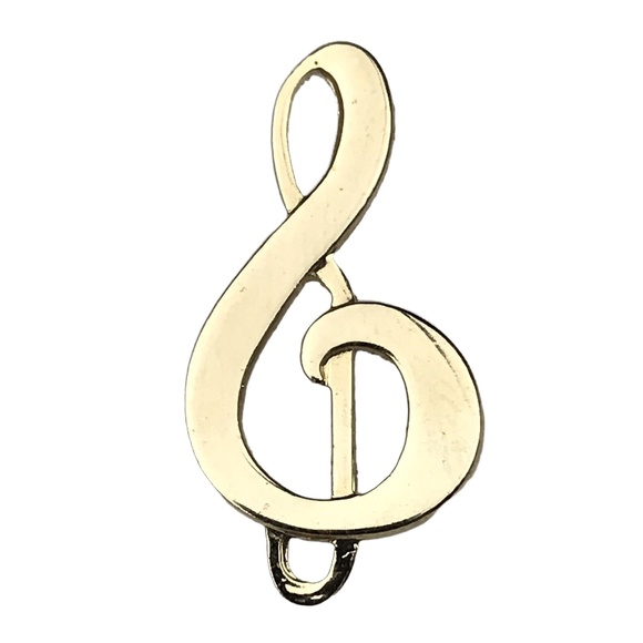 Jewelry | Stanza Pin Button Gold Vintage Treble Clef Music Symbol Choir ...